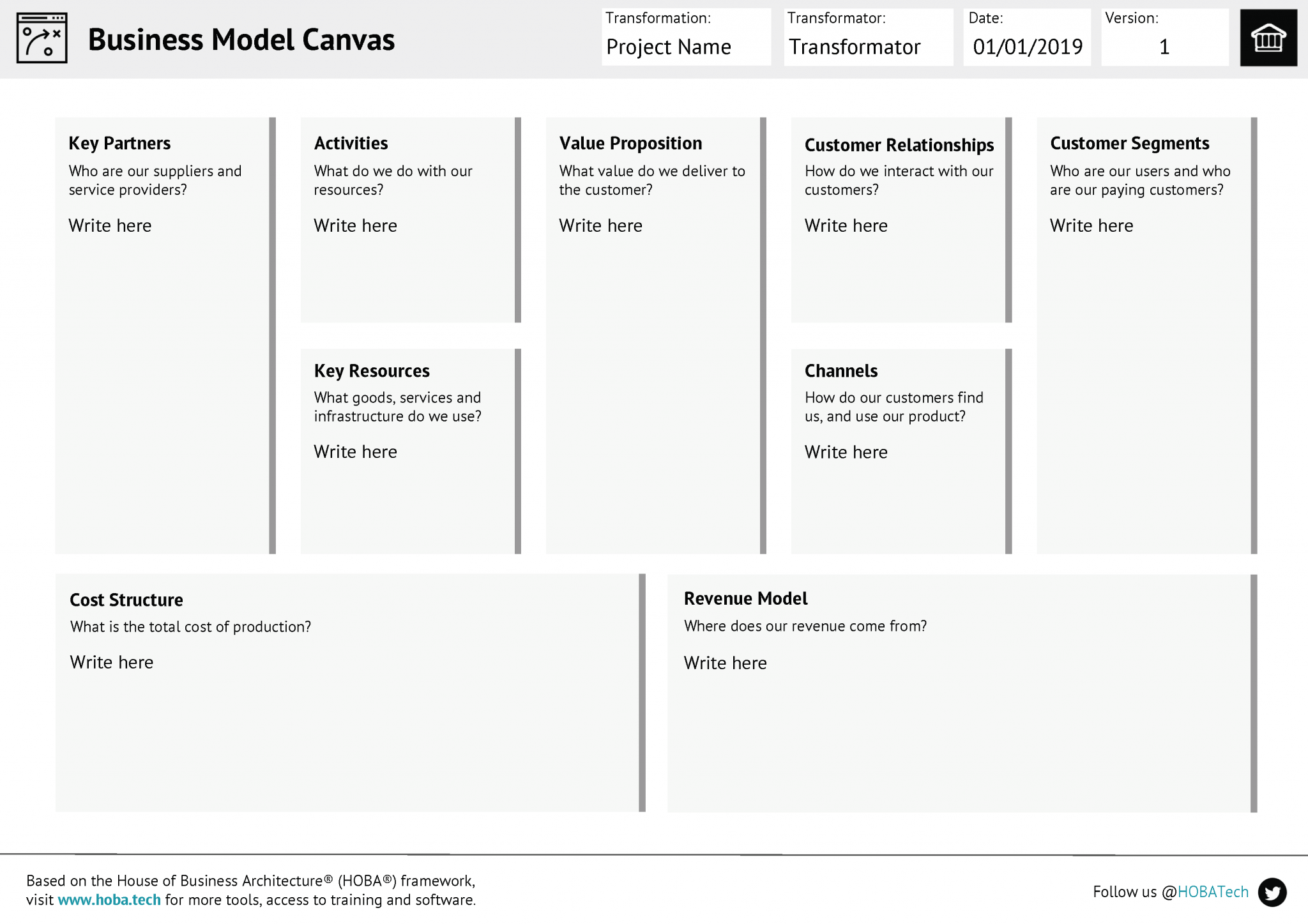 FREE Download Business Model Canvas BMC Blueprint